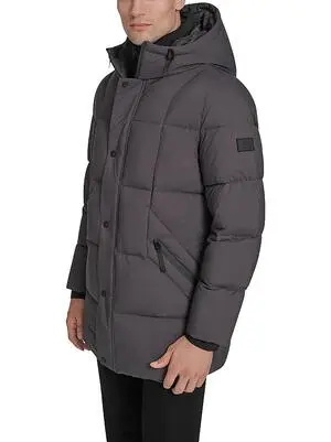 Andrew Marc Millstream Tech Down Parka Jacket - Charcoal