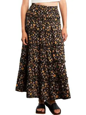 BILLY T Follow Your Arrow Maxi Skirt - Night Floral