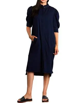BILLY T Puff Sleeve Dress True Indigo