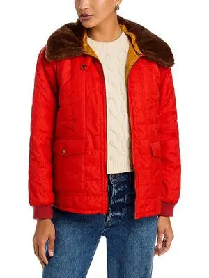 The Great. The Reve Logger Puffer Jacket - Poppy Amber