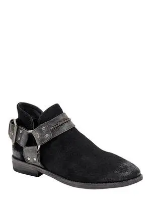 Free People Belle Harness Boots - Black Suede