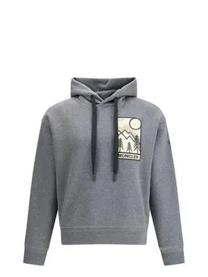 Moncler Mountain Logo Hoodie - Grey