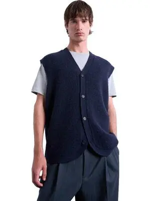 Topman Oversized Sweater Vest - Navy