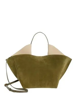 REE PROJECTS Medium Ann Suede Tote - Khaki