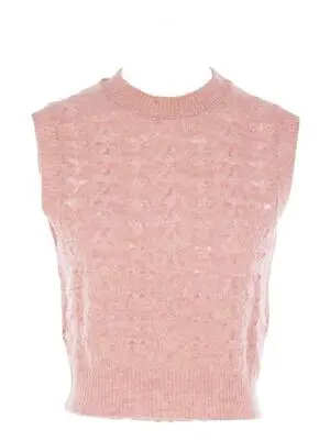Cecilie Bahnsen Knit Wool Vest - Soft Pink