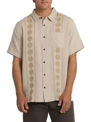 BILLABONG Cordoba Short Sleeve Linen Blend Button-up Shirt - Desert Khaki