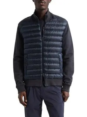 Herno Cotton Knit & Quilted Down Jacket - Blue Navy