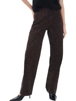 Rag & Bone Shea High-waist Straight-leg Jeans - Leopard