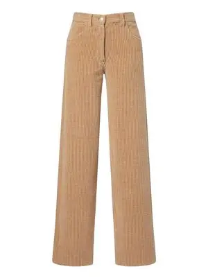 THE ROW Clair Corduroy Straight Pants - Beige