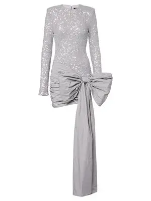 Remain Birger Christensen Bow-detail Sequined Minidress - Silver