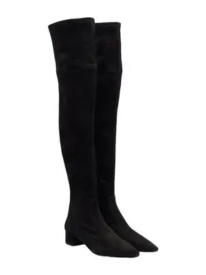 AQUAZZURA Remi 35 Suede Over-the-knee Boots - Black