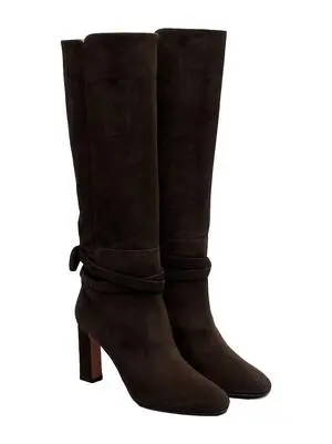 AQUAZZURA Very Bow 85 Knee-high Boots - Brown