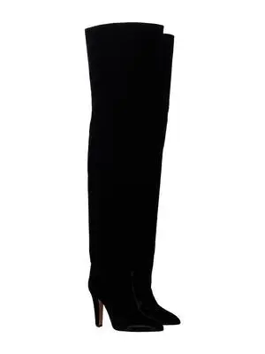PARIS TEXAS Paris Texas Black Velvet Elsa Over-the-Knee Boots