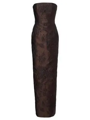 EMILIA WICKSTEAD Laelia Jacquard Corset Gown - Brown