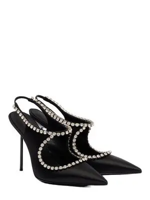 Paris Texas Lidia 105 Embellished Slingback Pumps - Black