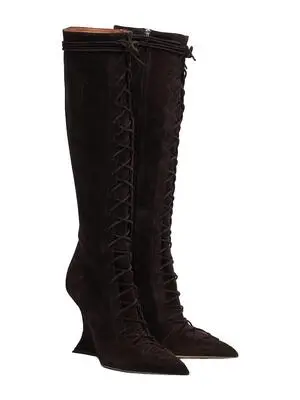 Paris Texas Nina 105 Suede Knee-high Boots - Black