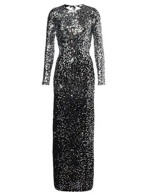 Rabanne Sequined Open-back Jersey Gown - Black