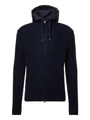 Herno Ribbed-knit Wool Jacket - Blue