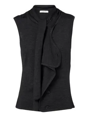LEMAIRE Wool-blend Vest With Tie Neck - Grey