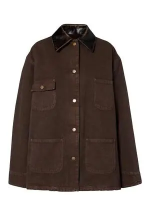 Prada Leather-trimmed Cotton Canvas Field Jacket - Brown
