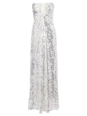 Christopher Esber Arched Palm Sequined Gown - Silver