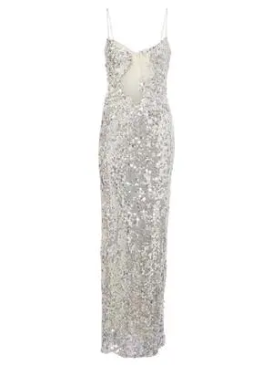 Christopher Esber Salacia Embellished Gown - Silver