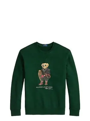 Polo Ralph Lauren Crewneck Bear-print Cotton-blend Sweatshirt - Fa25 Moss Holiday Bear