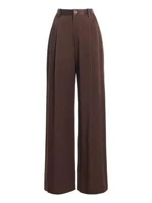 Lapointe Relaxed Pleated Satin Trousers - Brown