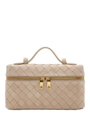 BOTTEGA  VENETA Bottega Veneta Intrecciato Leather Vanity Case Gold