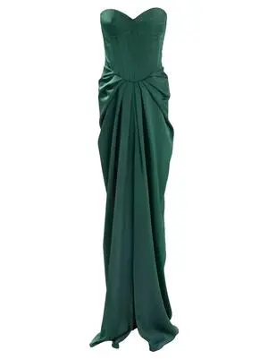 ANA RADU Corset Maxi Dress - Green