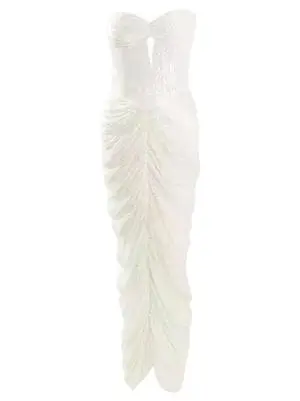 ANA RADU Sequin-embellished Midi Dress - White
