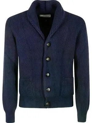 MC GEORGE Ribbed Shawl Cardigan