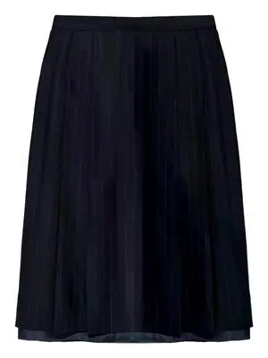MAISON MARGIELA Pinstriped Pleated Midi Skirt - Blue