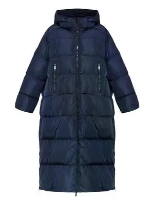 Add Zip-fastening Padded Coat - Blue