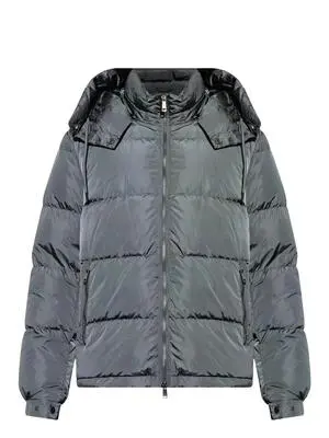 Add Hooded Zip-up Padded Jacket - Grey