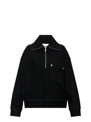 JIL SANDER Long-sleeve Half-zip Sweatshirt - Black