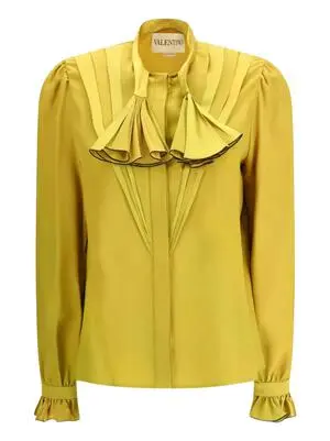 Valentino Garavani Ruffled-trim Shirt - Yellow