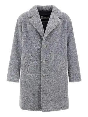 Herno Mohair Wool Single-breasted Coat - Grey
