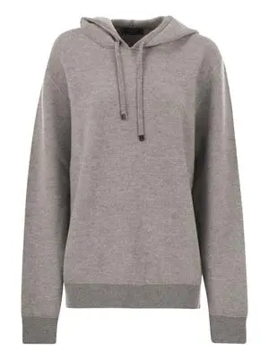 Peserico Wool And Cashmere Hooded Jumper - Grey