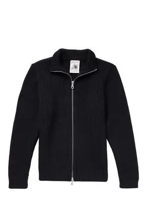 S.N.S. HERNING Virgin Wool Zip-up Cardigan - Blue