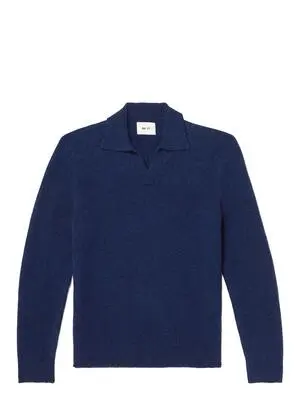 Nn07 Recycled-wool Blend Polo Sweater - Blue