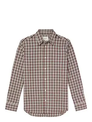 Nn07 Colby 50007 Embroidered Checked Organic Cotton Shirt - Neutrals