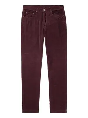 Massimo Alba Slim-fit Straight-leg Cotton-corduroy Trousers - Burgundy