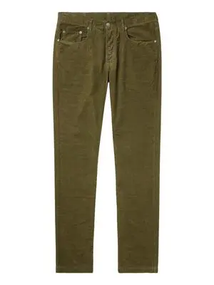 Massimo Alba Slim-fit Straight-leg Cotton-corduroy Trousers - Green