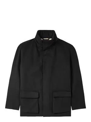 Loro Piana Suede-trimmed Cashmere Hooded Coat - Black