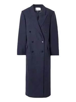 THE FRANKIE SHOP Jane Checked Wool Coat - Blue