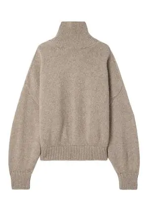 Khaite Willem Cashmere Turtleneck Sweater Brown