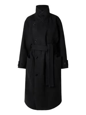 LEMAIRE Belted Wool Coat - Black