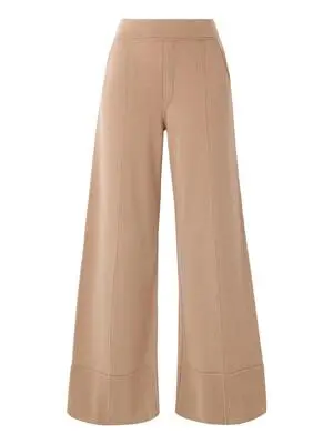 ALLUDE Wool And Cashmere-blend Wide-leg Pants - Neutrals