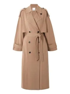 ALLUDE Wool And Cashmere-blend Trench - Neutrals